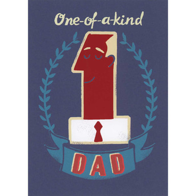 One of a Kind Dad: Red Foil Number One Father's Day Card for Dad ...