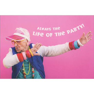 Always the Life of The Party: Dabbing Senior Woman Funny Birthday Card ...
