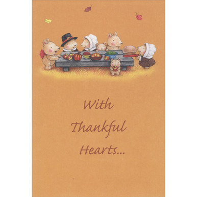 With Thankful Hearts: Bears with Food at Table Mary Melcher ...