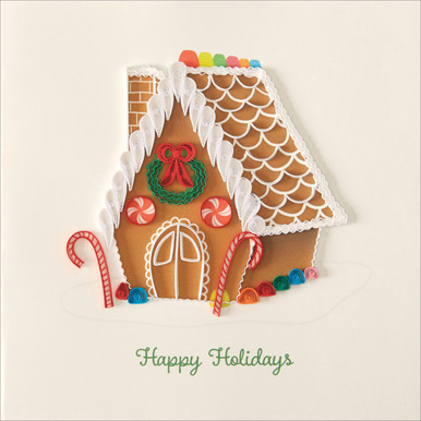 Quilling Gingerbread House with Wreath and Candy Windows 3D Hand Made ...