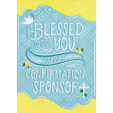 Yellow with Blue Banner Confirmation Sponsor Thank You Card ...