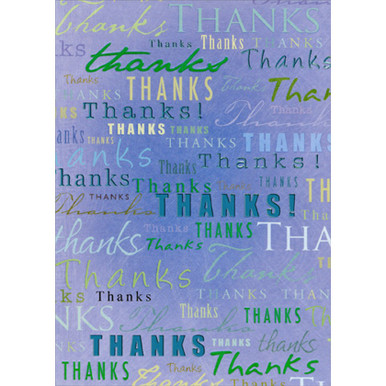 Repeated Thanks on Purple Background Thank You Card | PaperCards.com