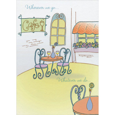 Café Table and Chairs Birthday Card for the One I Love | PaperCards.com