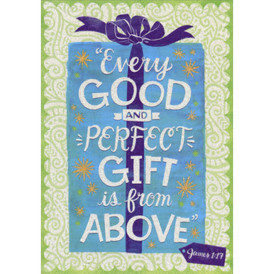 Every Good and Perfect Gift: Purple Ribbon Religious Birthday Card ...