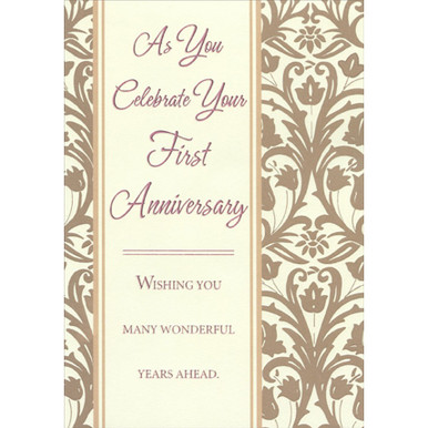 Many Wonderful Years Ahead Formal 1st : First Wedding Anniversary ...