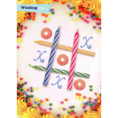Tic Tac Toe Candles Birthday Card | PaperCards.com