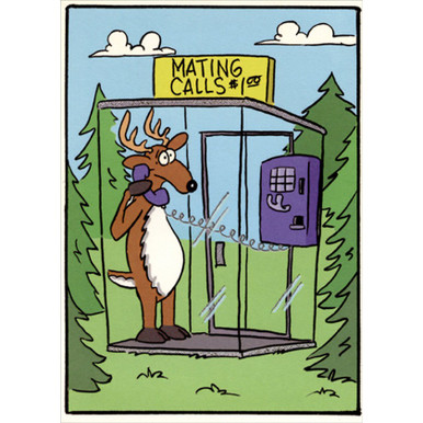Mating Calls : Deer in Phone Booth Funny / Humorous Miss You Card ...