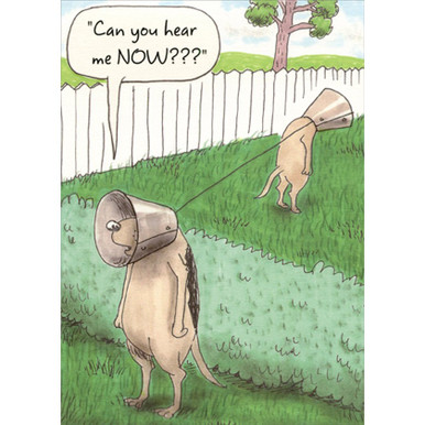 Dogs Wearing Cones Connected by String Funny / Humorous Miss You Card ...