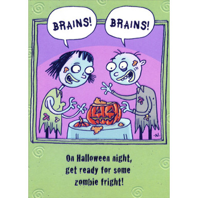 Zombies with Pumpkin Brains Funny : Humorous Halloween Card ...
