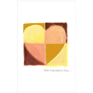 Quartered Pastel & Gold Heart Valentine's Day Card | PaperCards.com