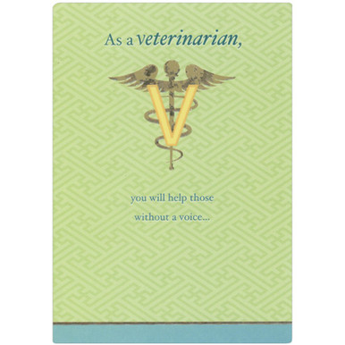 Gold Veterinary Caduceus Symbol Veterinarian Graduation Congratulations ...