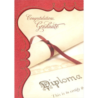 Diploma and Red Ribbon Photo : Red Border Graduation Congratulations ...