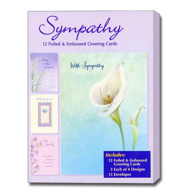 Sympathy Assortment Box of 12 Foiled and Embossed Sympathy Cards ...