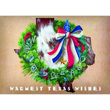 Texas Wreath Greetings: Skeeter Leard Box of 18 Christmas Cards ...