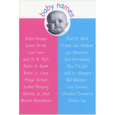 Baby Names Funny / Humorous Congratulations New Baby Card | PaperCards.com