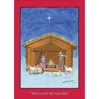 Not My Real Dad Funny / Humorous Holiday Card | PaperCards.com