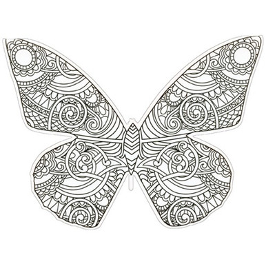 Butterfly Coloring Card Die Cut Blank Note Card | PaperCards.com