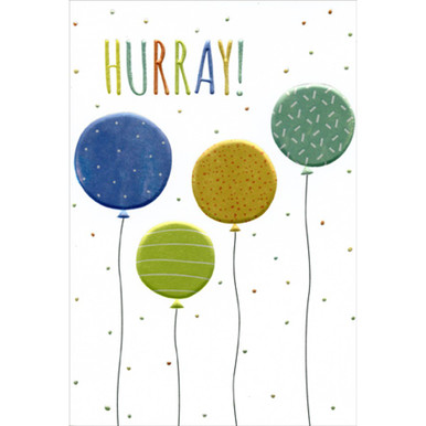 Four Balloons Hurray Birthday Card | PaperCards.com
