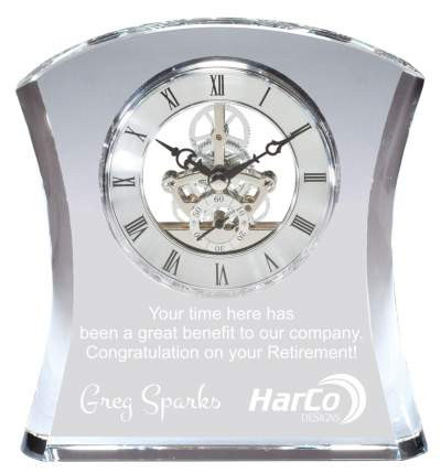 Crystal Desk Clock | Crystal Desk Clock Engraved