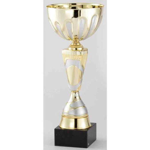Gold Cup w/Silver Frost Lines on Marble Base - classicachievements.com