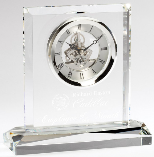 Rectangle Crystal Clock - Classic Achievements, Inc