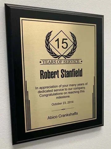Gold Years of Service Plaque - classicachievements.com