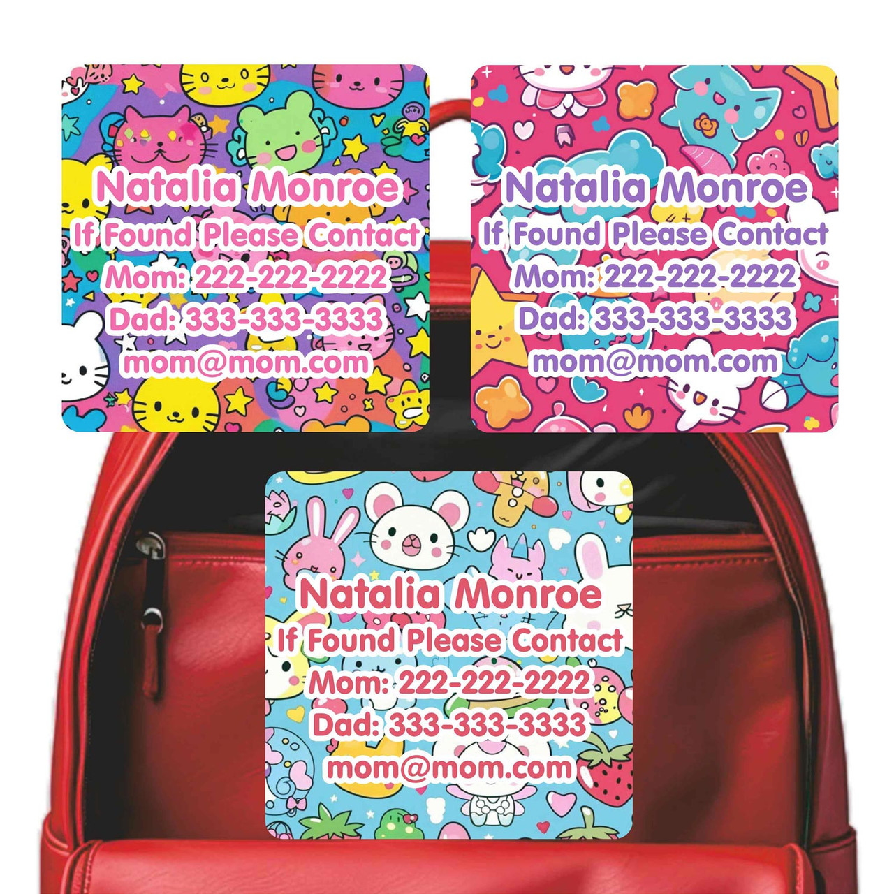 Kawaii Cuties Emergency Contact Tag | Contact Stickers