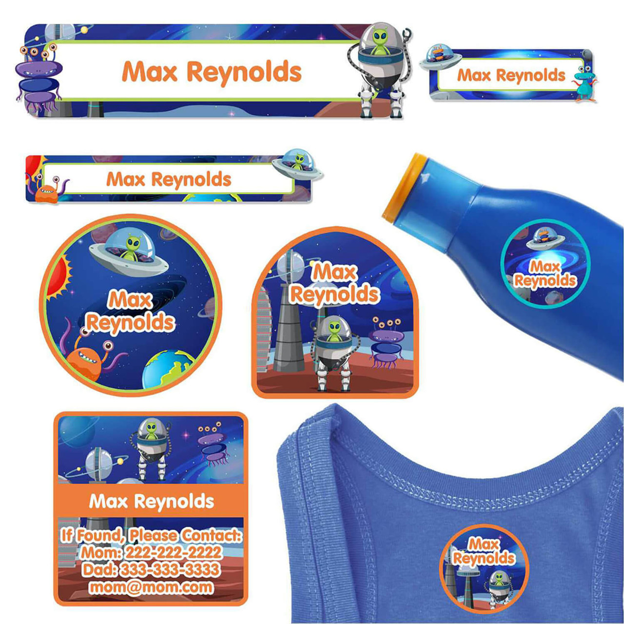 Aliens Camp Name Labels | Camp Labels for Clothing