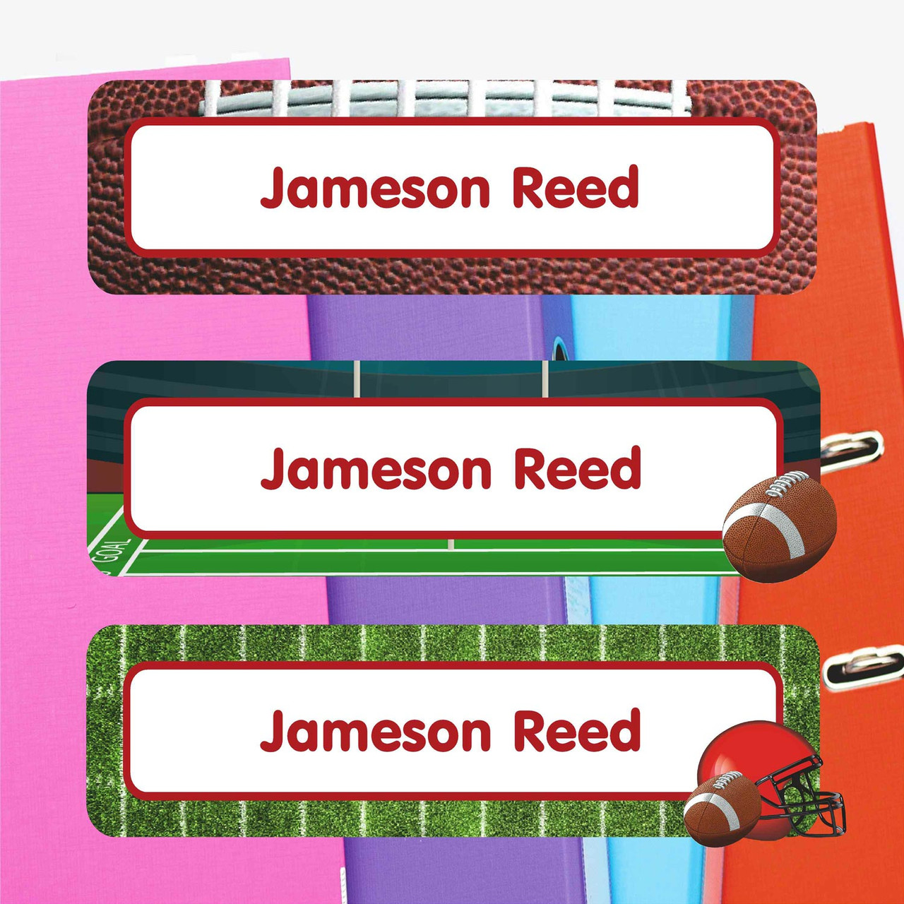 Football Large Rectangle Name Labels | Waterproof Kids