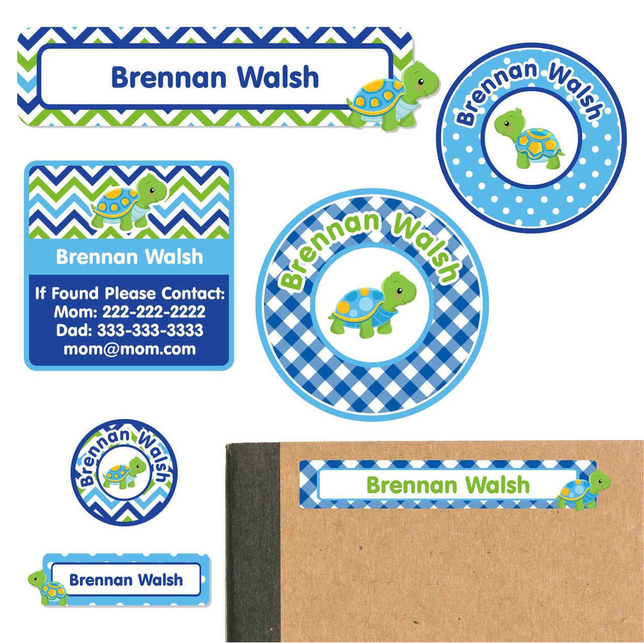 Turtle School Supply Labels | Labels for School Supplies