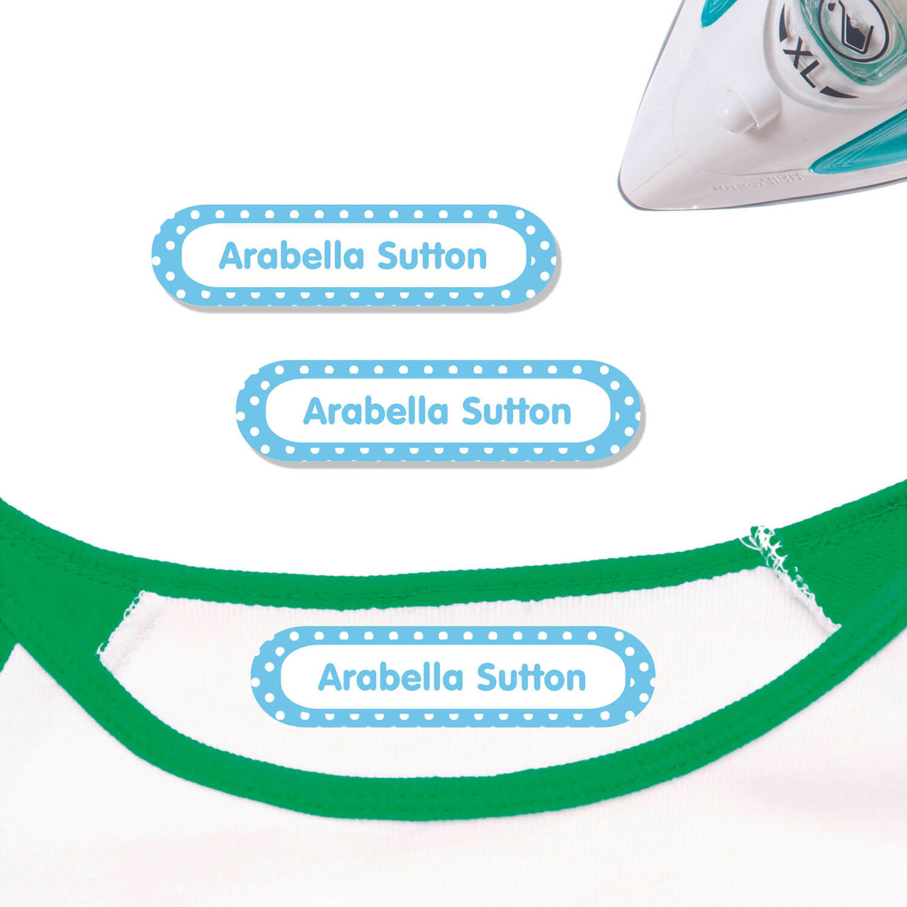 Dots Iron On Labels for Kids | Sticky Monkey Labels