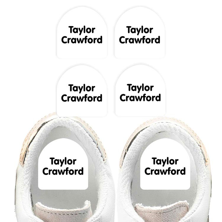 Simply White Kids Shoe Labels | Waterproof Shoe Labels