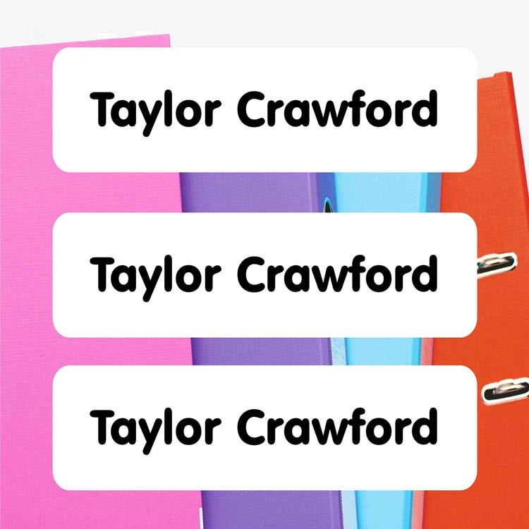 Simply White Large Rectangle Name Labels | Waterproof