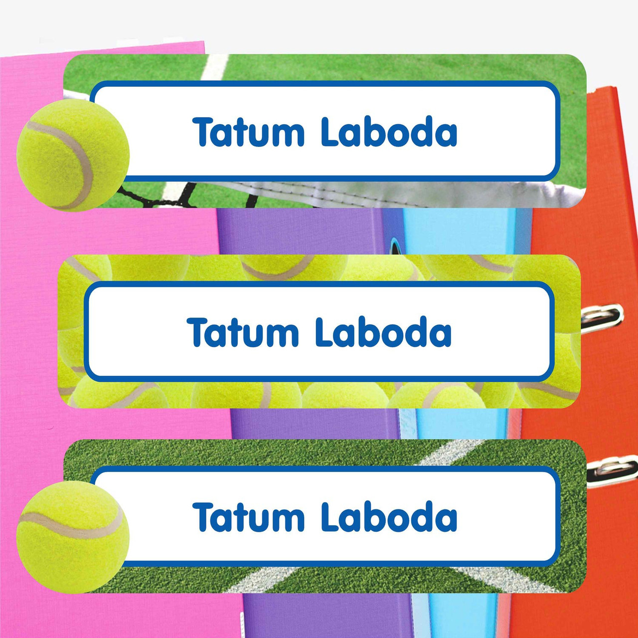 Tennis Large Rectangle Name Labels | Waterproof Kids