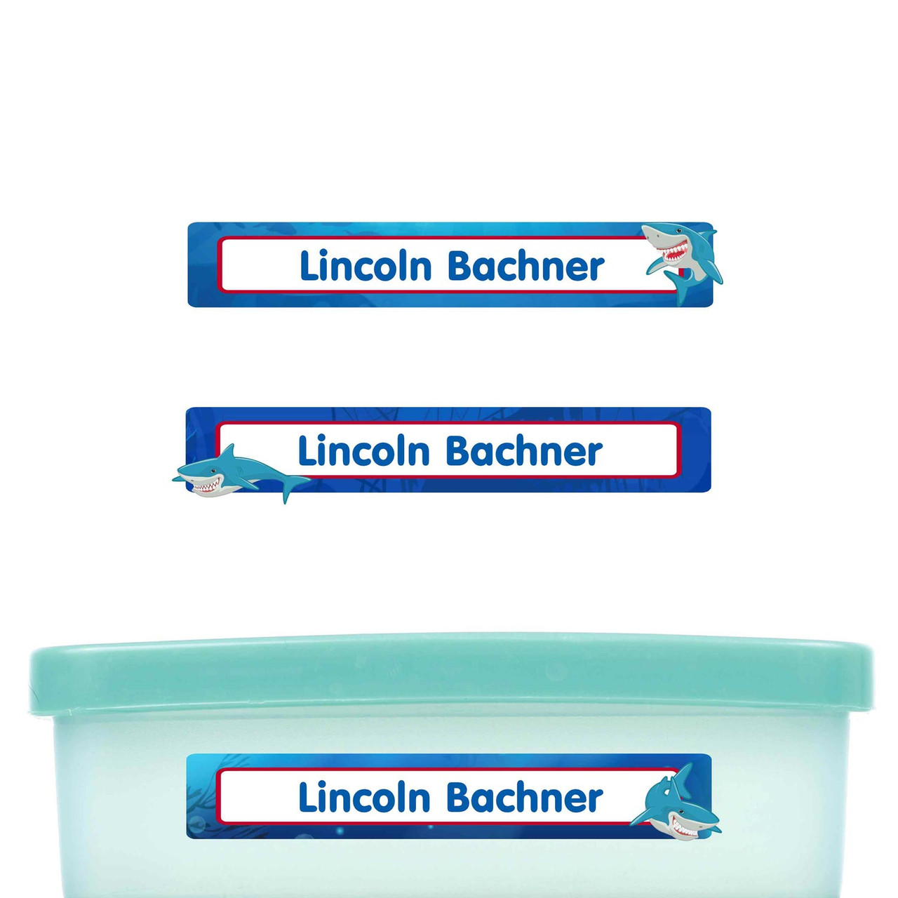 Skinny Name Labels | Sharks Slim Rectangle Labels