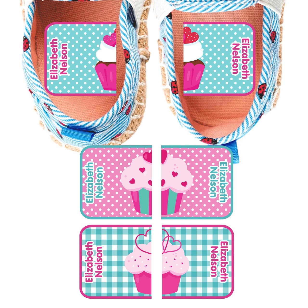 Cupcakes MatchUP Teaching Shoe Stickers - Left and Right Stickers