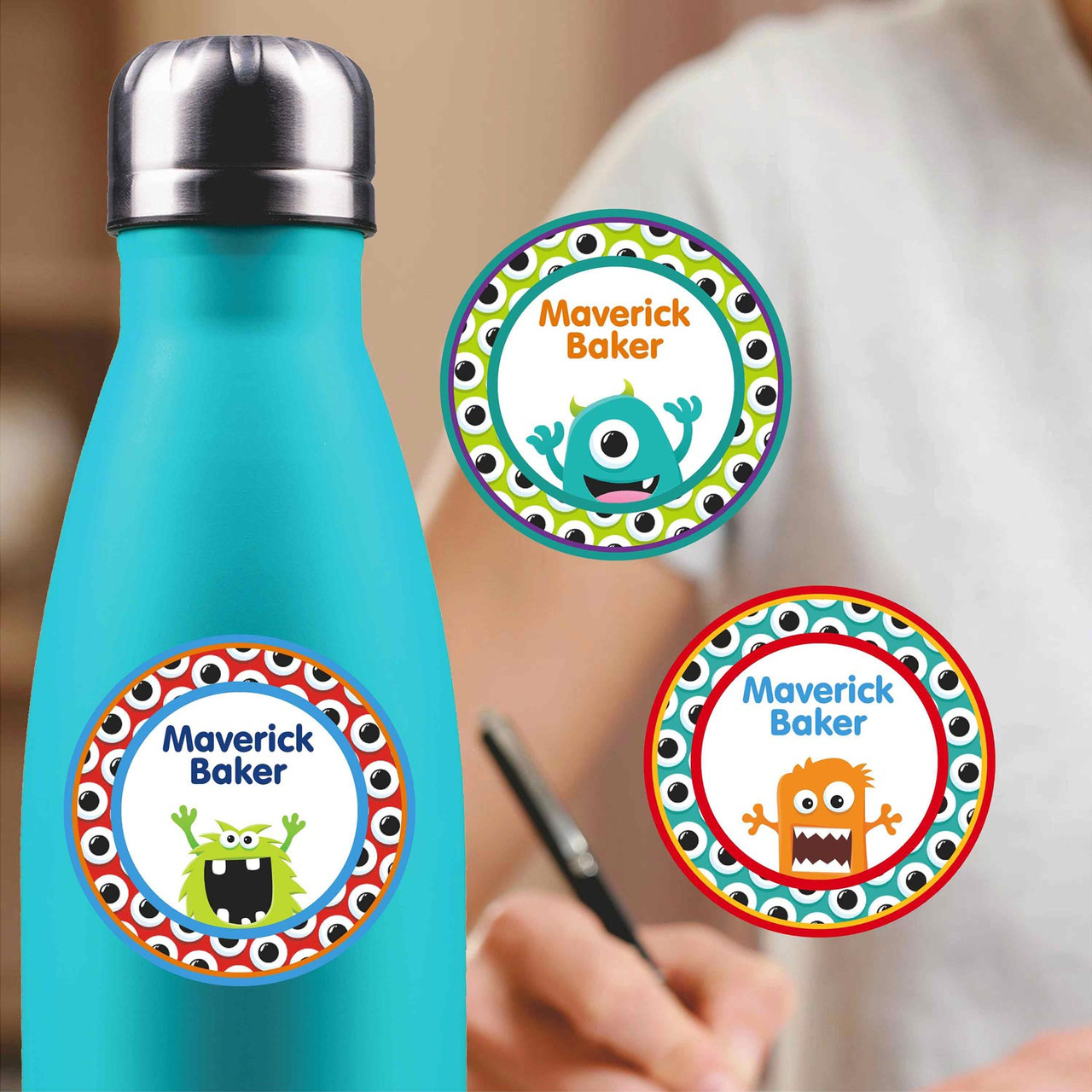 Monster Mayhem Circle Labels | Personalized Sticker Labels