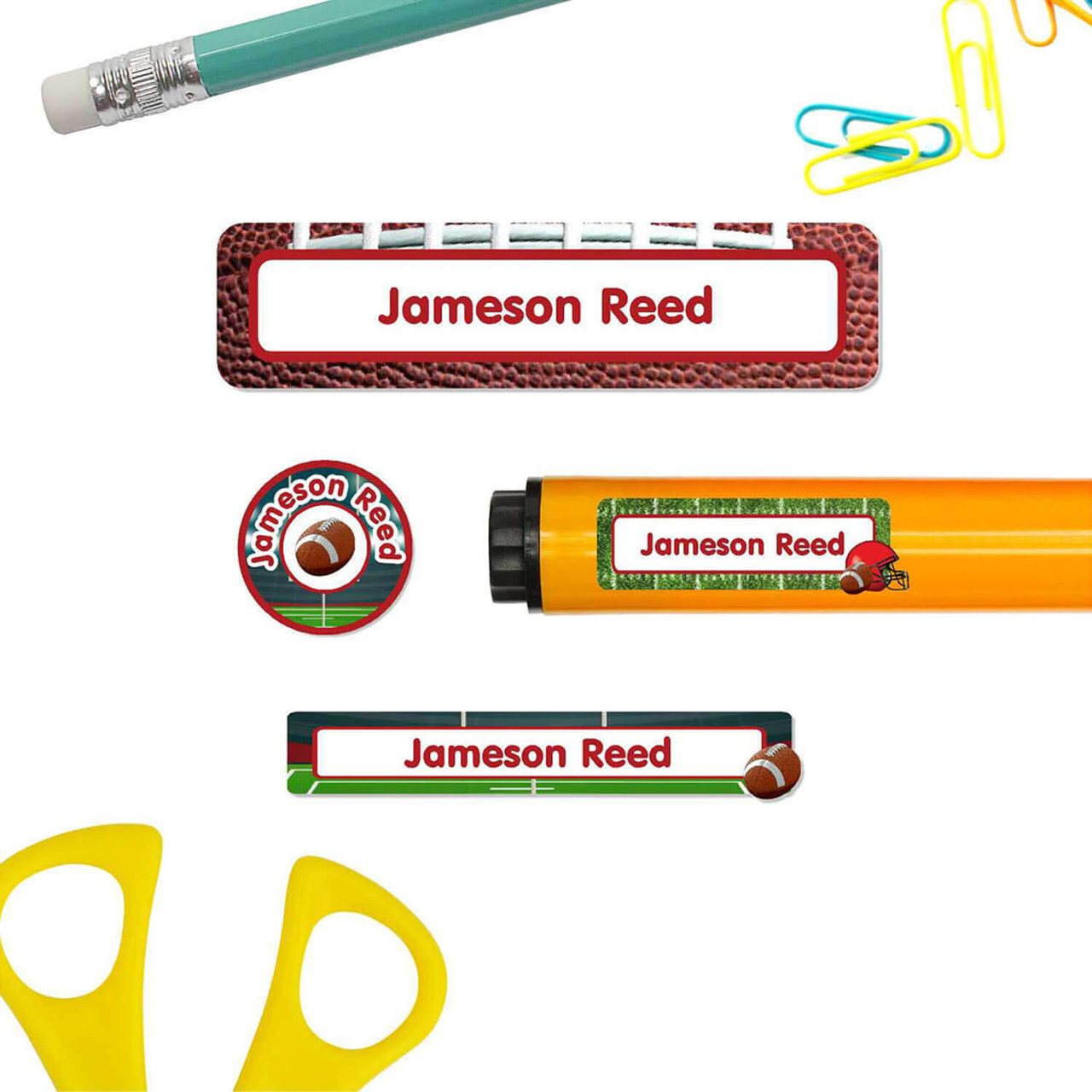 Football Name Labels for School Supplies | School Labels