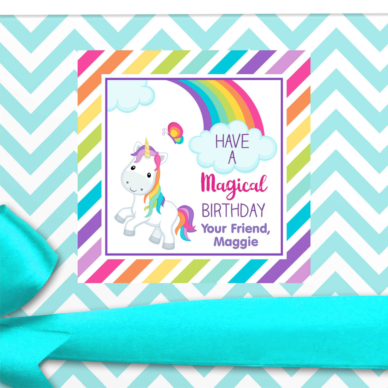 Unicorn Personalized Gift Labels | Kids Birthday Stickers