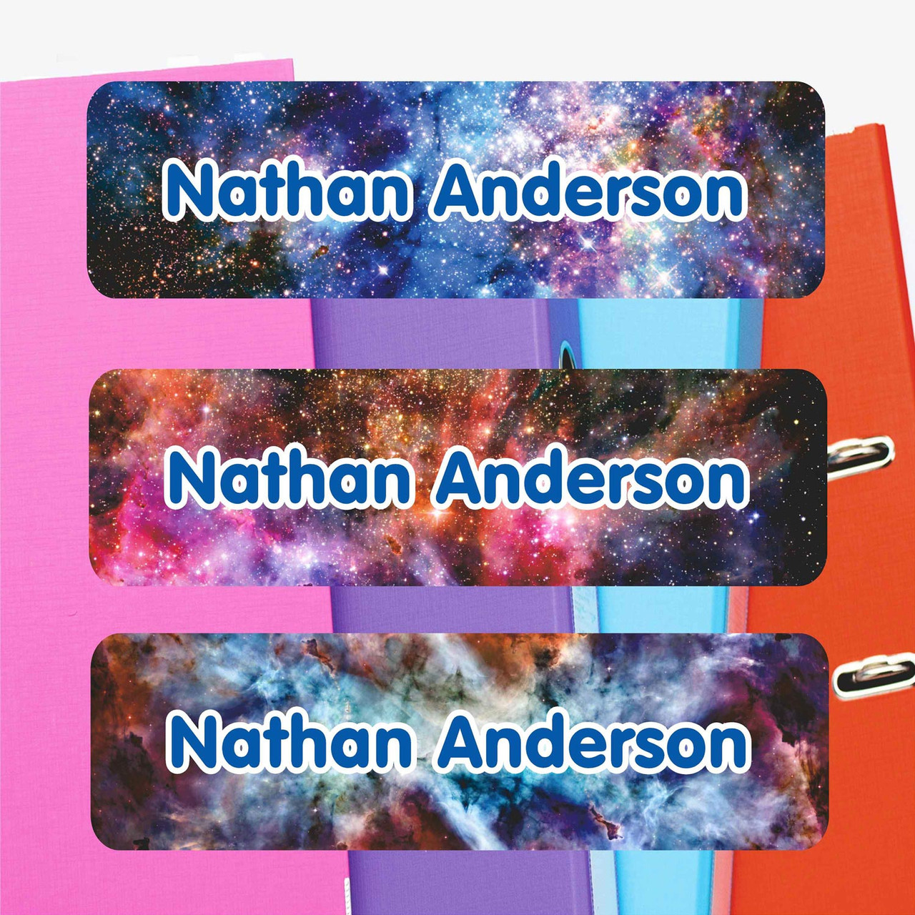 Galaxy Large Rectangle Name Labels | Waterproof Kids