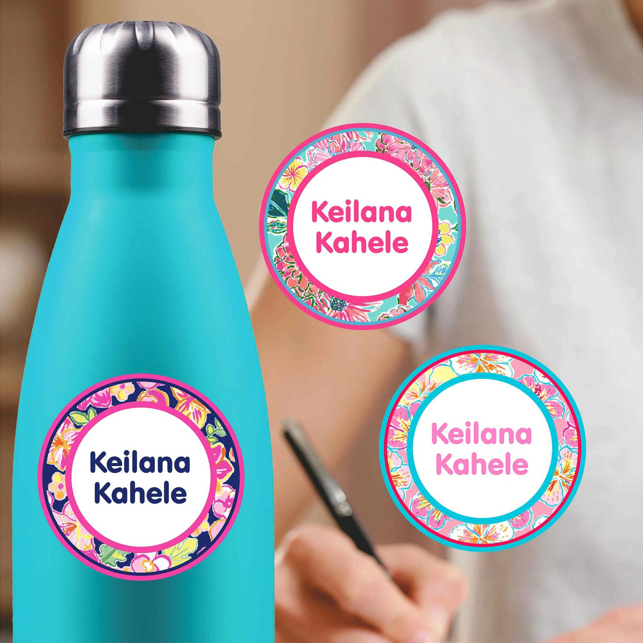 Tropical Trio Circle Labels | Personalized Sticker Labels