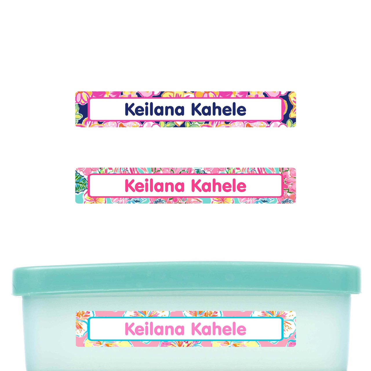 Skinny Name Labels | Tropical Trio Slim Rectangle