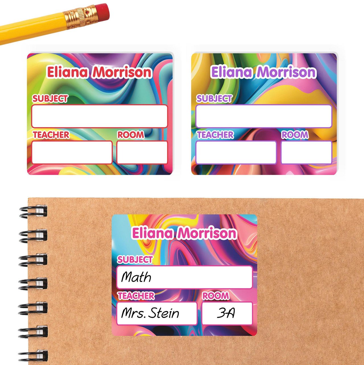 Chromatic School Subject Labels | School Name Tags