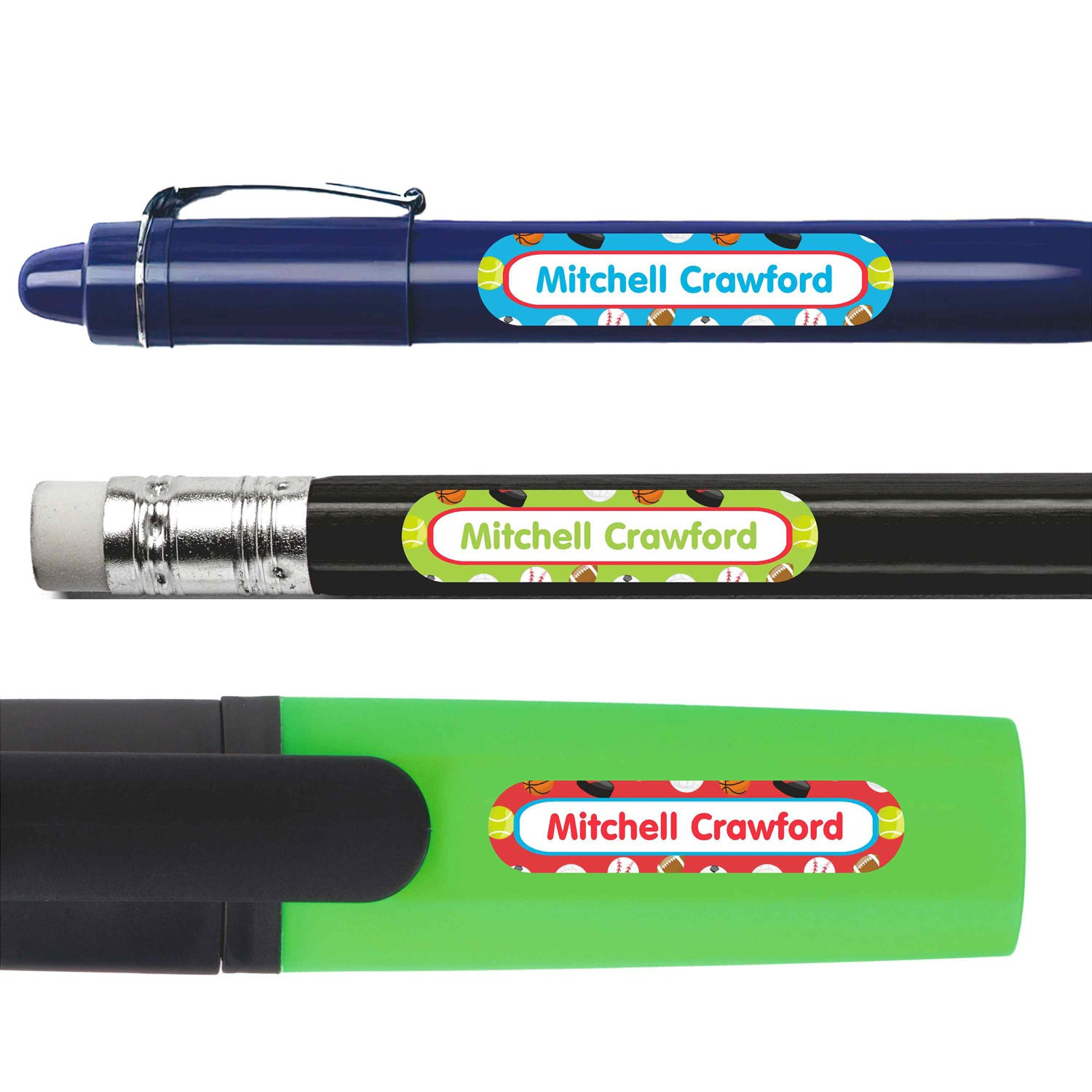 Custom Pencil Labels | Waterproof School Stickers