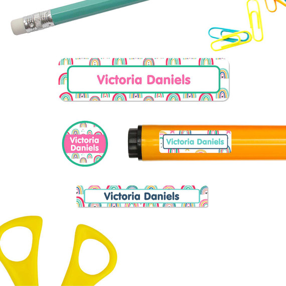 Rainbows Name Labels for School Supplies | School Labels