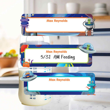 Aliens Custom Write On Labels | Bottle Labels Baby