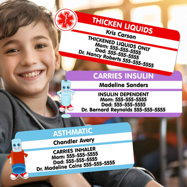Medical Warning Labels | Rectangle Medical Alert ID Tag