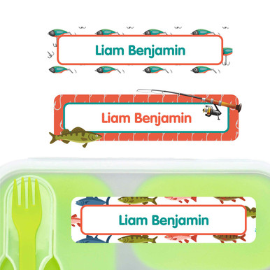 Fishing Large Rectangle Labels | Waterproof Kids