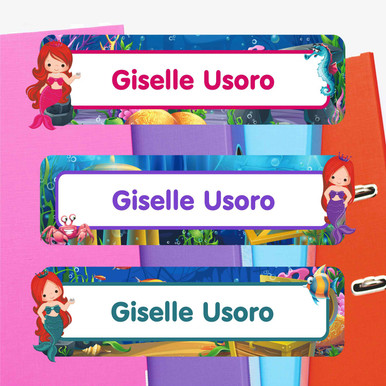 Mermaids Large Rectangle Name Labels | Waterproof Kids