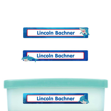 Skinny Name Labels | Sharks Slim Rectangle Labels